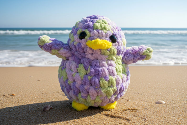 Handmade Penguin Plushie MINTY LAVENDER – Gippy Penguins